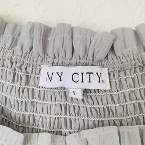 Ivy City Co | Dresses | Ivy City Dress Women L Gray Floral Smocked Midi ...